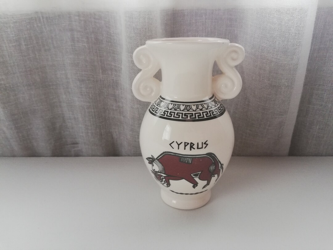 Cyprus Pottery Vase Vintage - Etsy