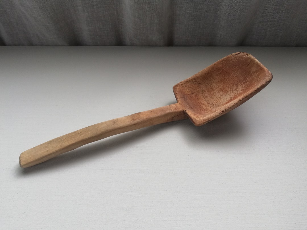 Large Antique Primitive Wooden Spoon - Etsy