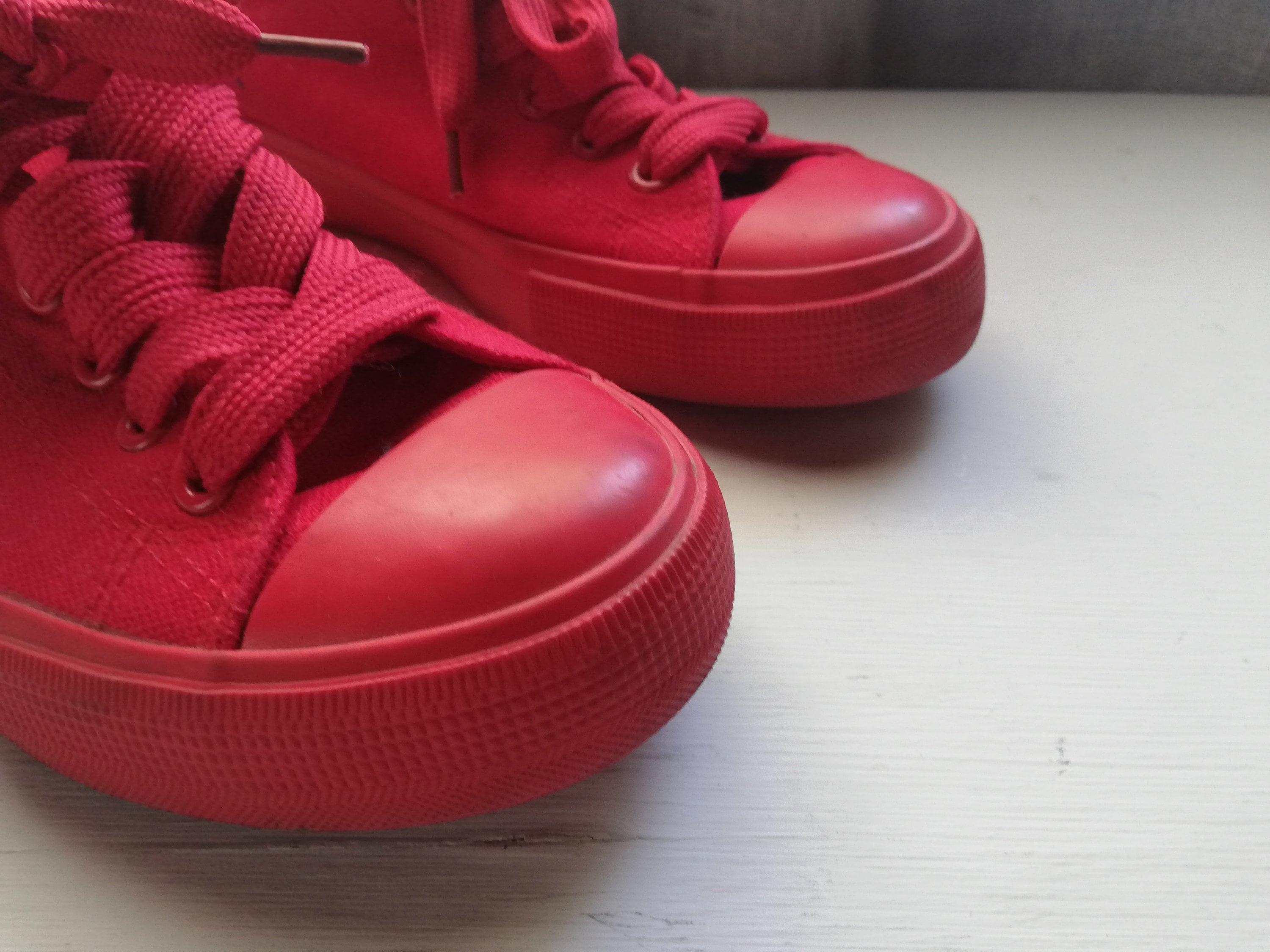 Red womens sneakers Vty Size Eur 37 Us 6.5 Uk 4.5 | Etsy