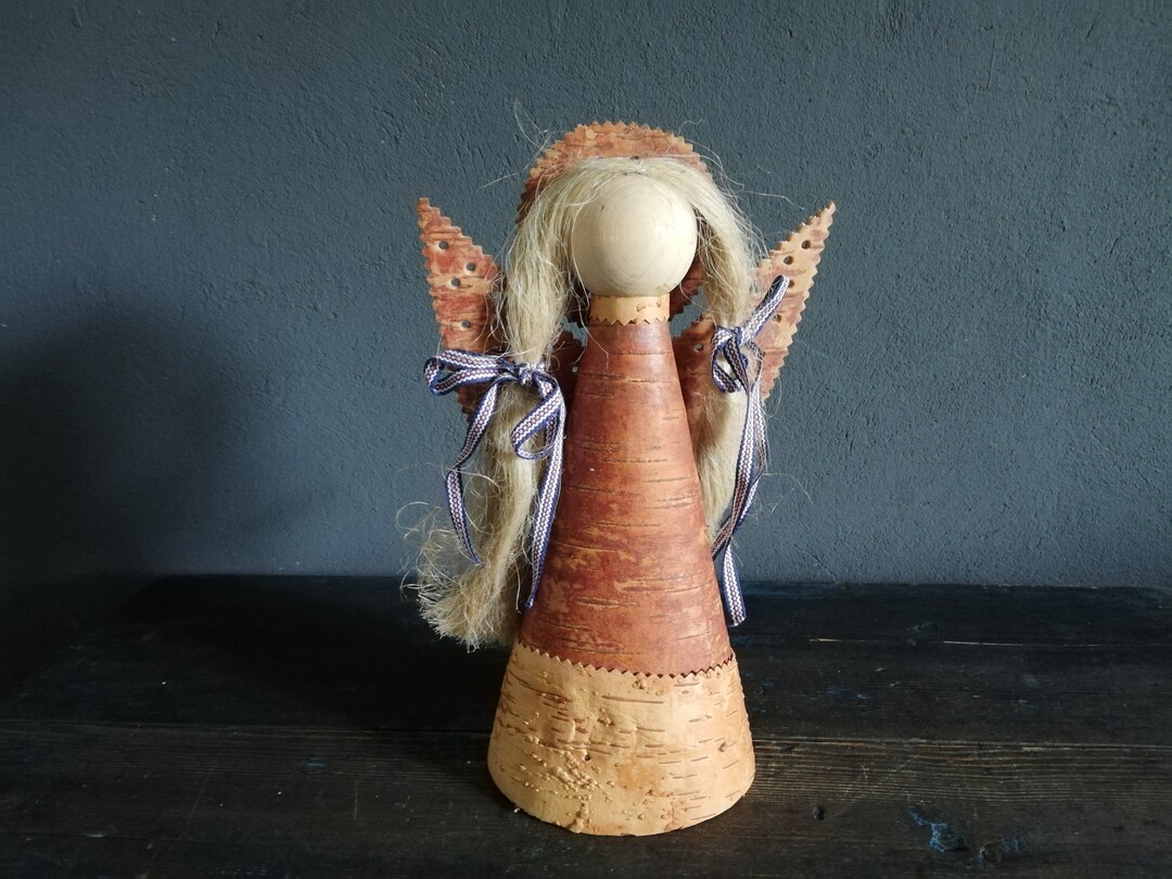 Birch Bark Angel Large Handmade - Etsy