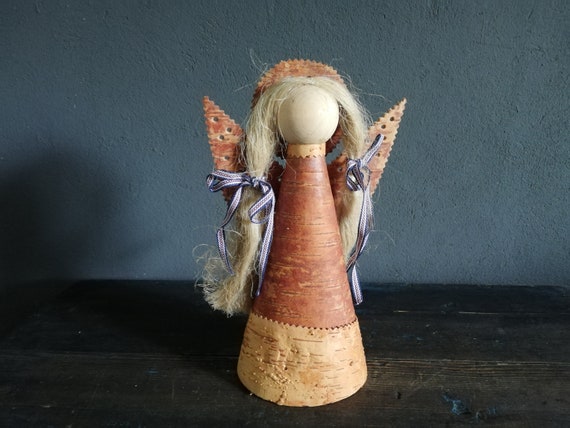 Birch bark Angel Large Handmade | Etsy