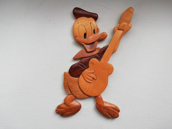 Donald Duck Wall Decor Intarsia Wood Vintage - Etsy