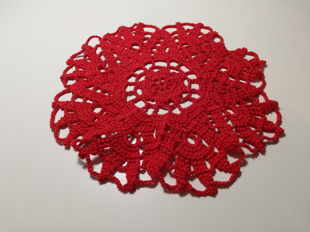 Red Doilies - Table Decor - Etsy