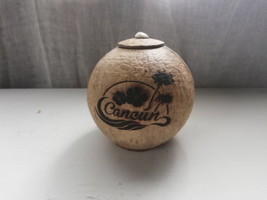 Natural Coconut Box With Lid Mexican Handmade Vintage - Etsy