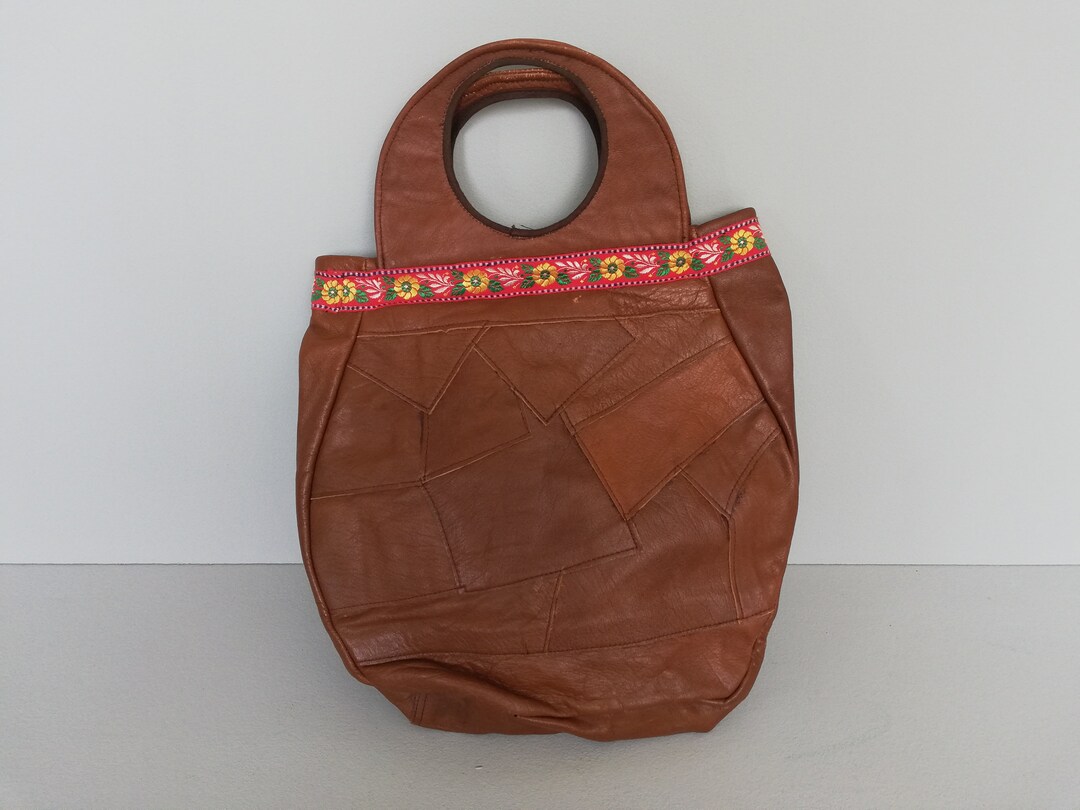 Vintage Shopping Bag - Leather Pieces. - Etsy