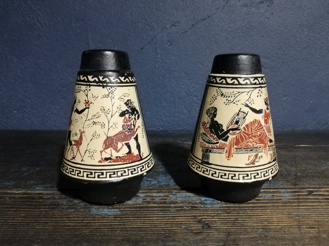 Greek Ceramic Salt and Pepper Shakers Set of 2 - Etsy