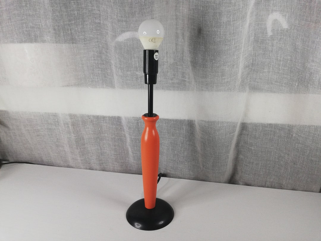 VIGAN Mid Century Orange and Black Table Lamp Base - Etsy