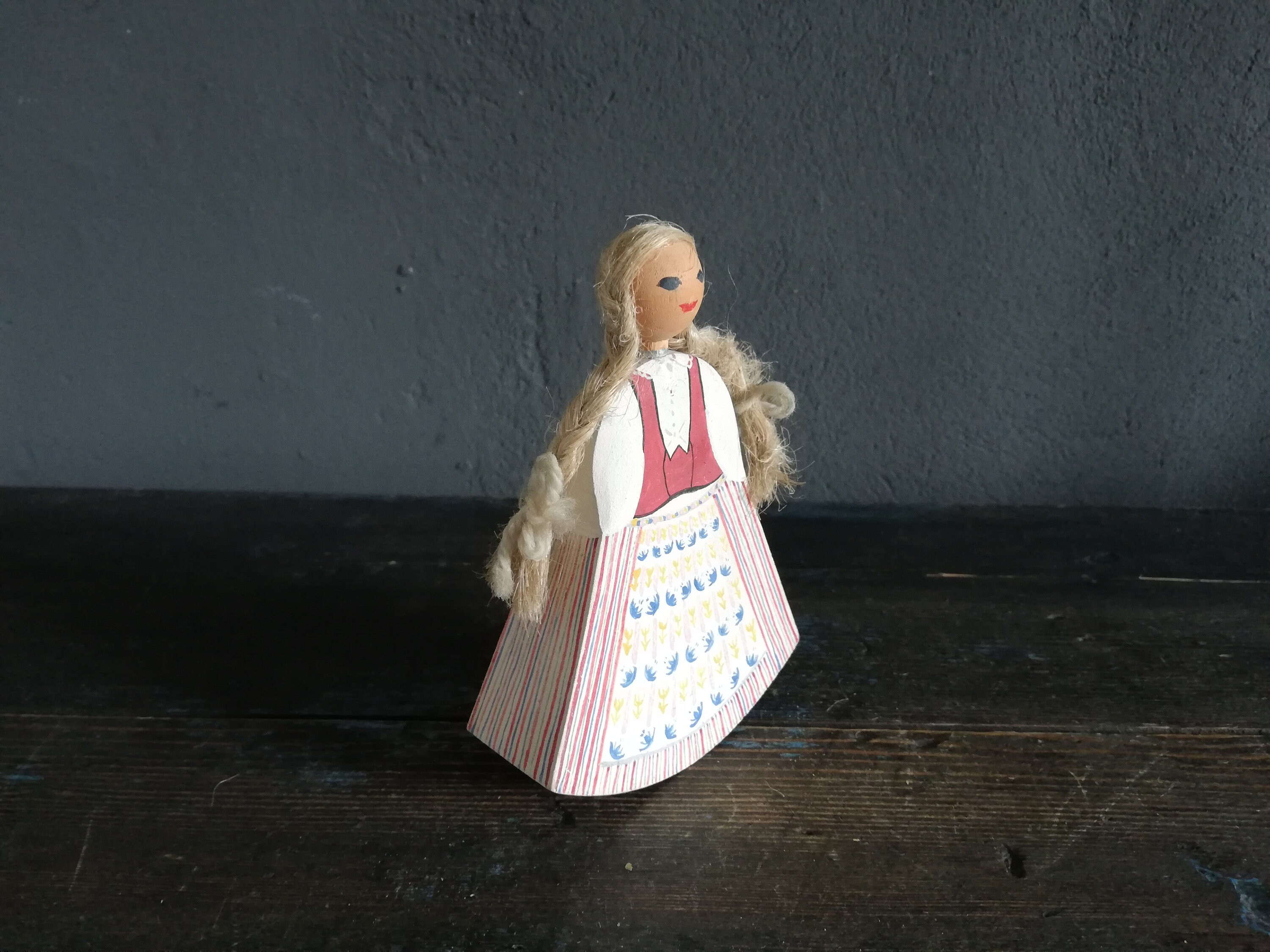 Swedish Doll Folk Art Wooden Vintage Handmade | Etsy