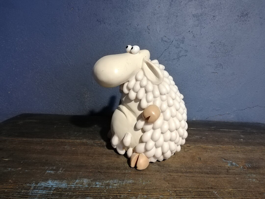 Hand Painted Sheep Money Bank: Vintage Icelandic Table Decor - Etsy