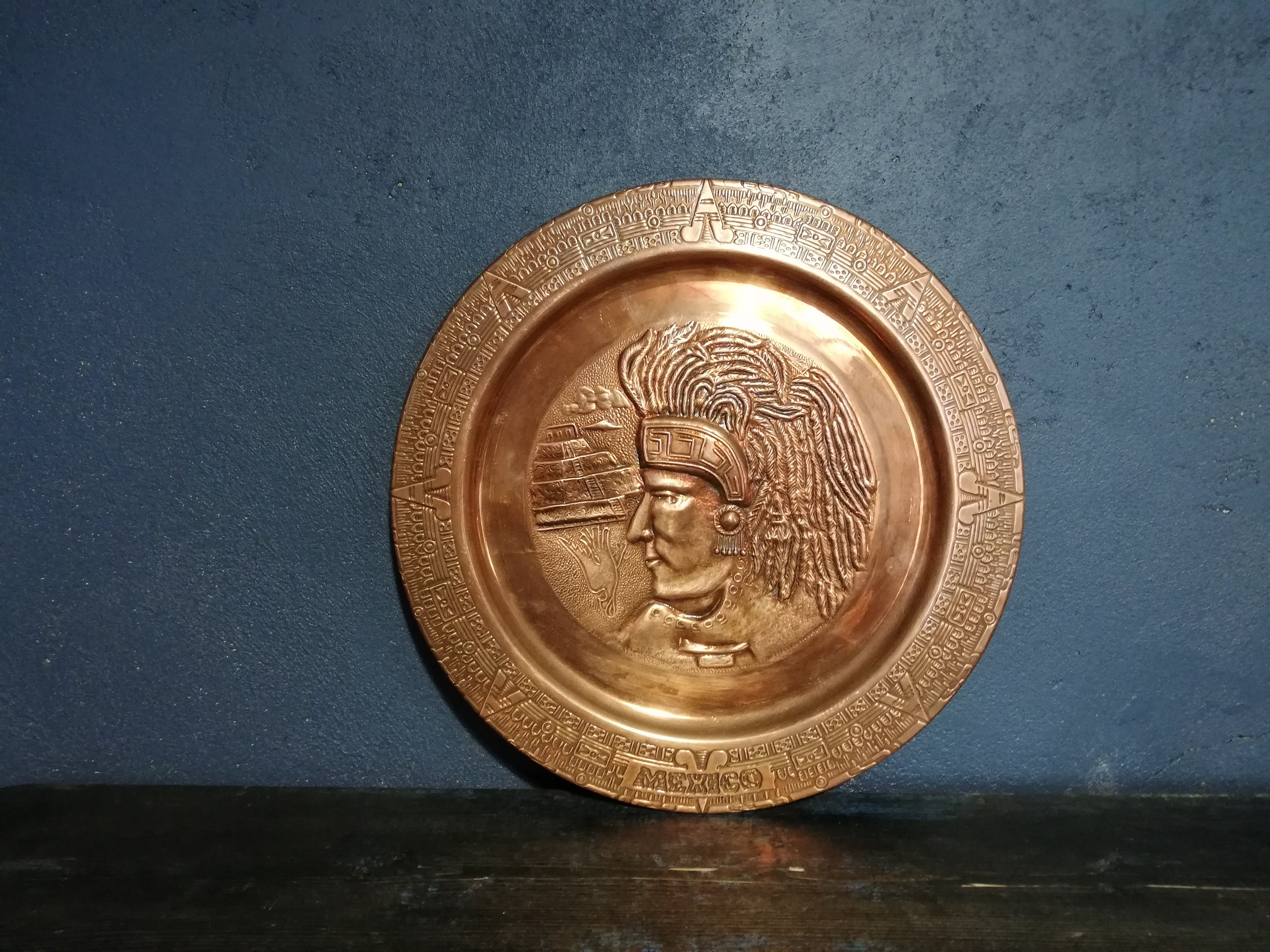 Vintage Copper Wall Plate: Mexican Tribal Decor (11.0 Inches) - Etsy
