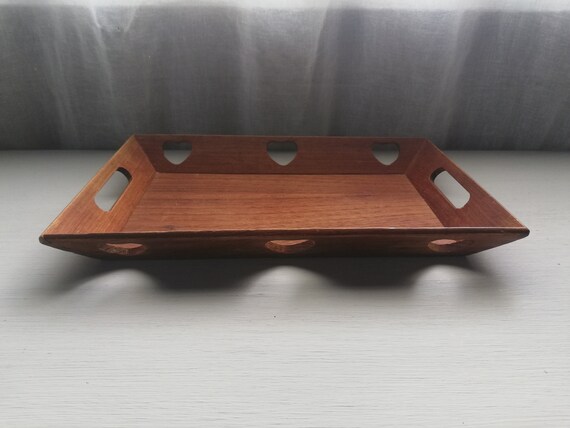 Teak Wooden Tray Scandinavian Design Serving Board Bread - Etsy
