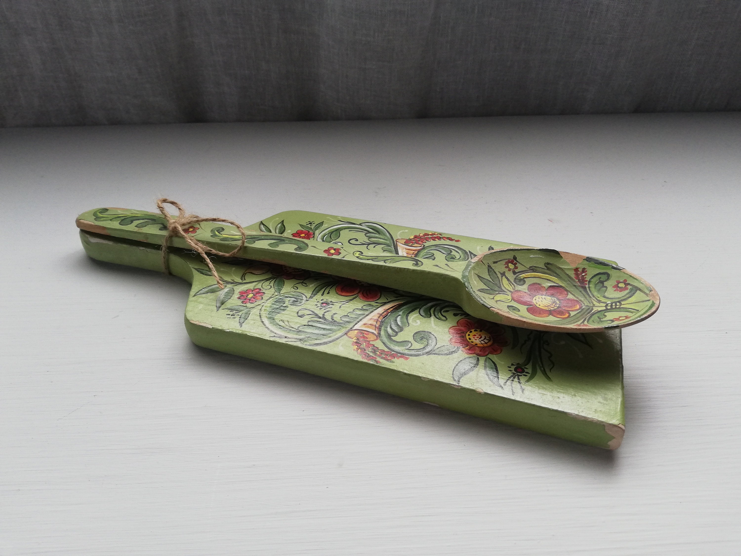 Antique Norwegian Folk Art Rosemaling Wooden Set Board and - Etsy