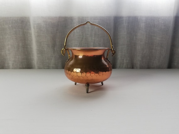 Copper Witches Cauldron / Hammered Copper Flower Pot Swedish - Etsy