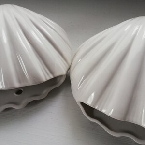 Mid Century Modern Pottery Shell Wall Vase Set of 2 Danish Modern 1970s ...