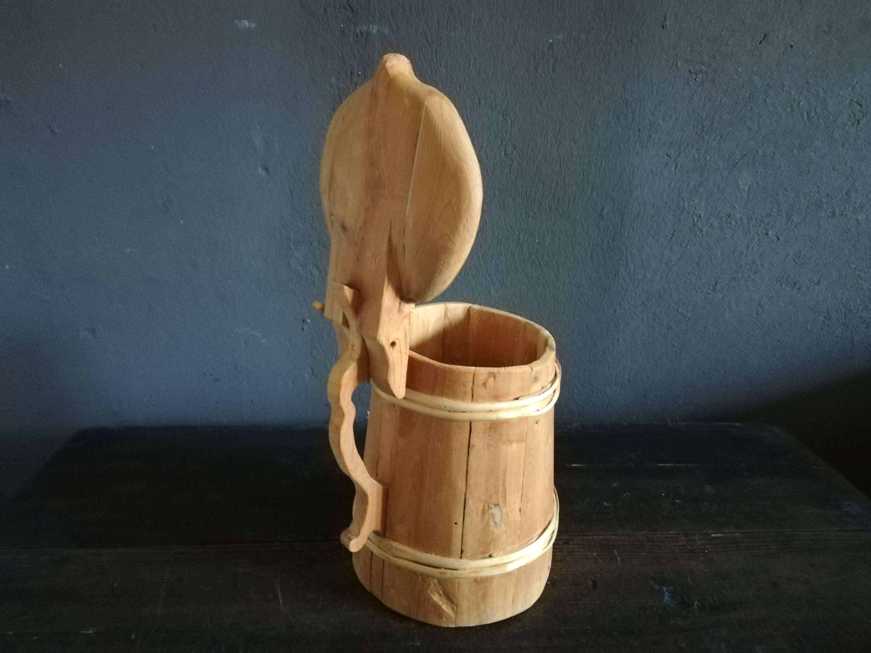 Large Natural Wooden Cup Vintage Scandinavian Handmade | Etsy