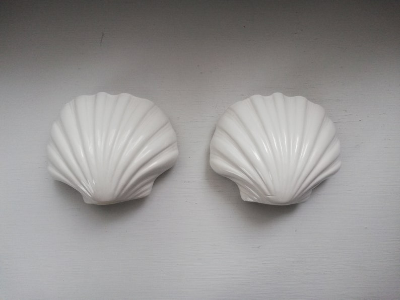 Mid Century Modern Pottery Shell Wall Vase Set of 2 Danish - Etsy