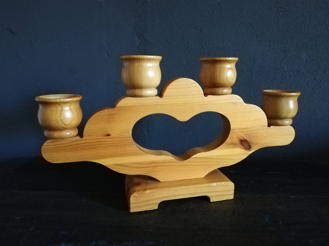 Smalandsslojd Design Stig Johnsson Varnamo Sweden Wooden Candle Holder ...