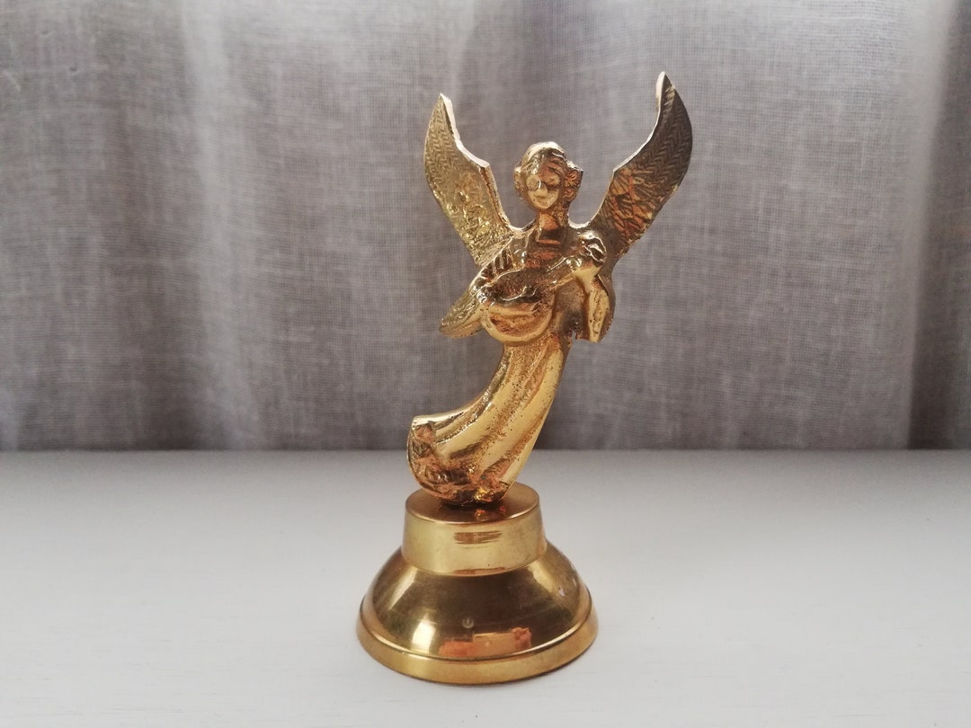 Brass Angel Figurine French Vintage - Etsy