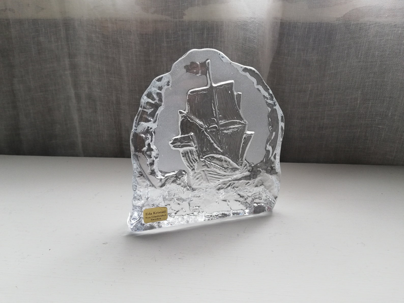 Eda Kristall Nya Glasbruket Sweden Glass art Ship | Etsy