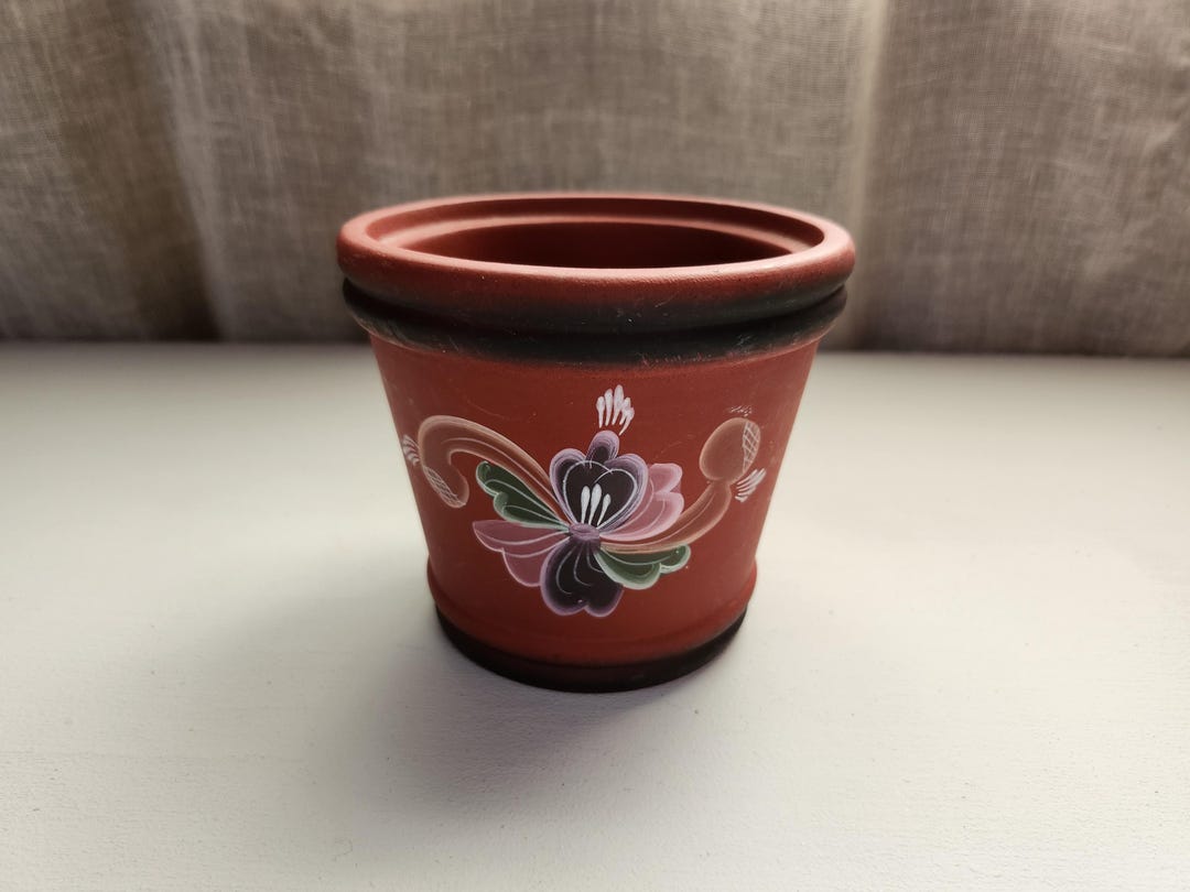 Wooden Flower Pot-norwegian Vintage-hand Painted - Etsy