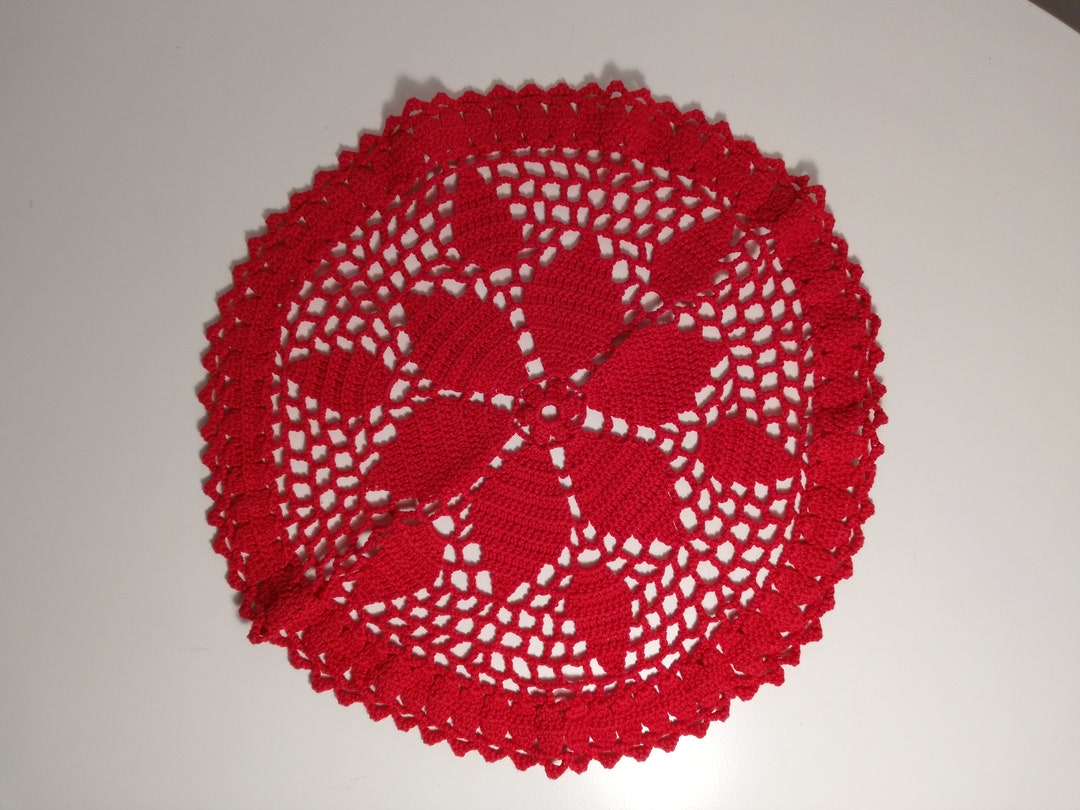 Red Doilies - Table Decor - Etsy
