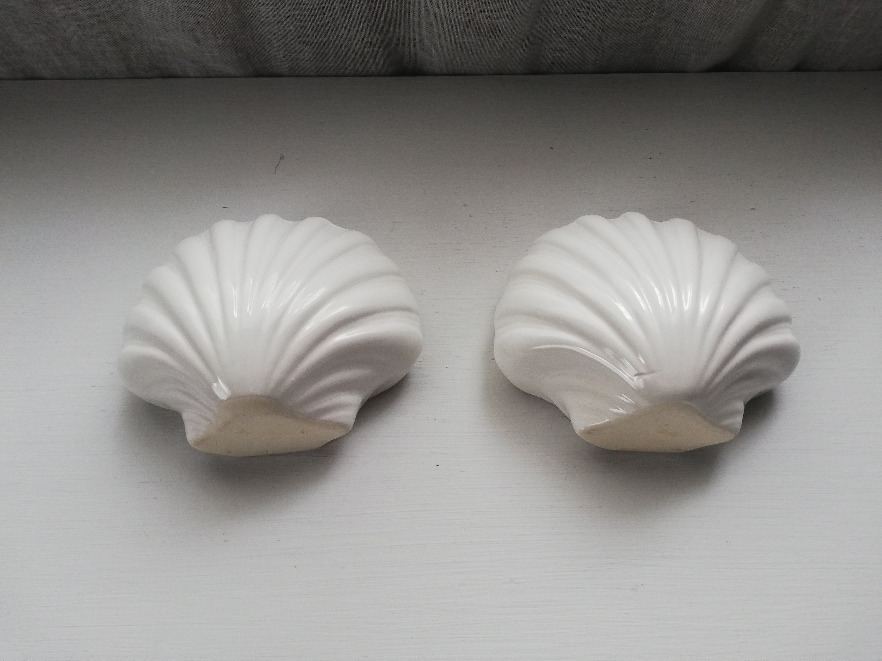 Mid Century Modern Pottery Shell Wall Vase Set of 2 Danish Modern 1970s ...