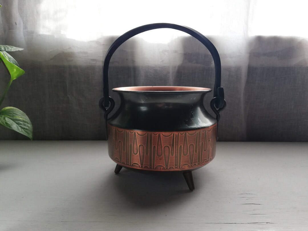 Copper Witches Cauldron With Handle Forged Iron Large Size and Massive ...