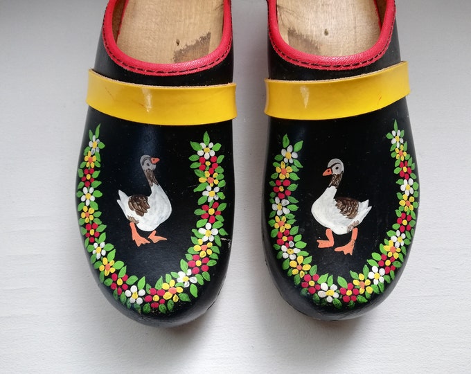 Hand Painted Clogs Made in Sweden - Size EUR 35, US 5, UK 3 - Etsy