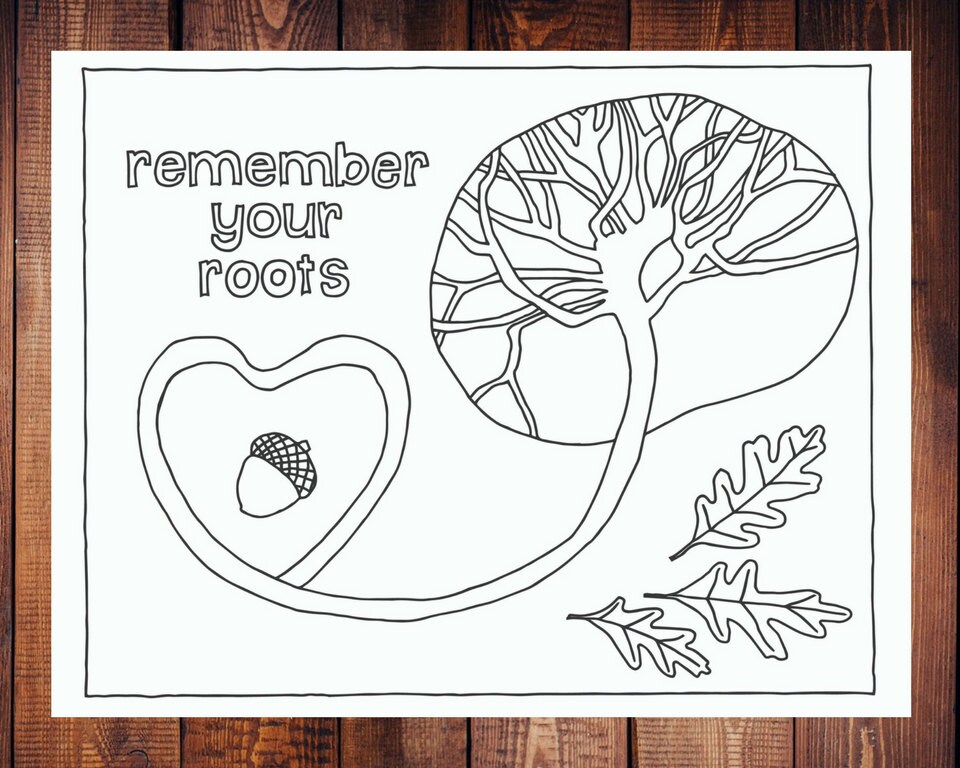Remember Your Roots Coloring Page - Etsy