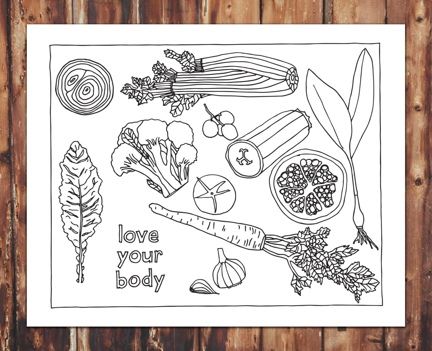Love Your Body Coloring Page - Etsy