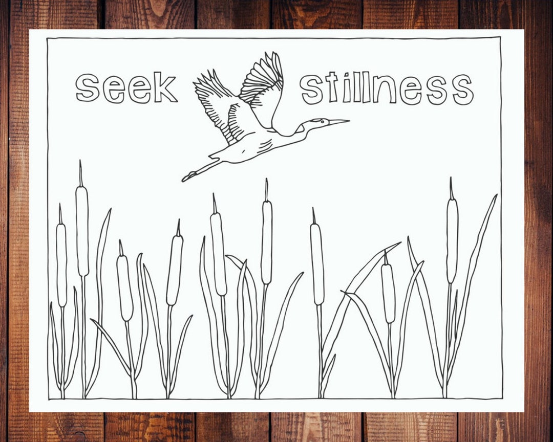 Seek Stillness Coloring Page - Etsy