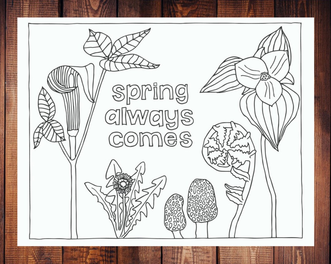 Spring Always Comes Coloring Page - Etsy