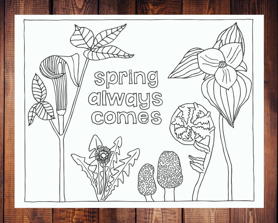 Spring Always Comes Coloring Page - Etsy