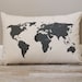 World Map Pillow Rustic Pillow Decorative Pillows | Etsy