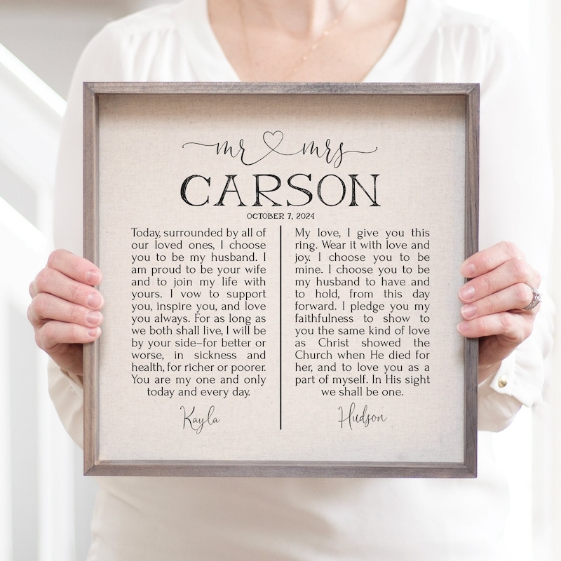 Wedding Vows Framed - Etsy