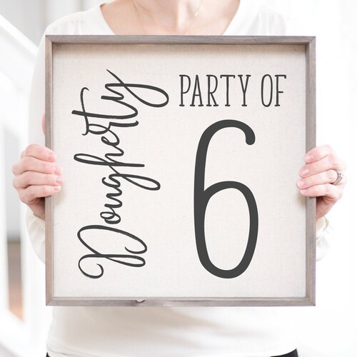 Party of Family Sign Party of 6 Sign Gallery Wall Decor | Etsy