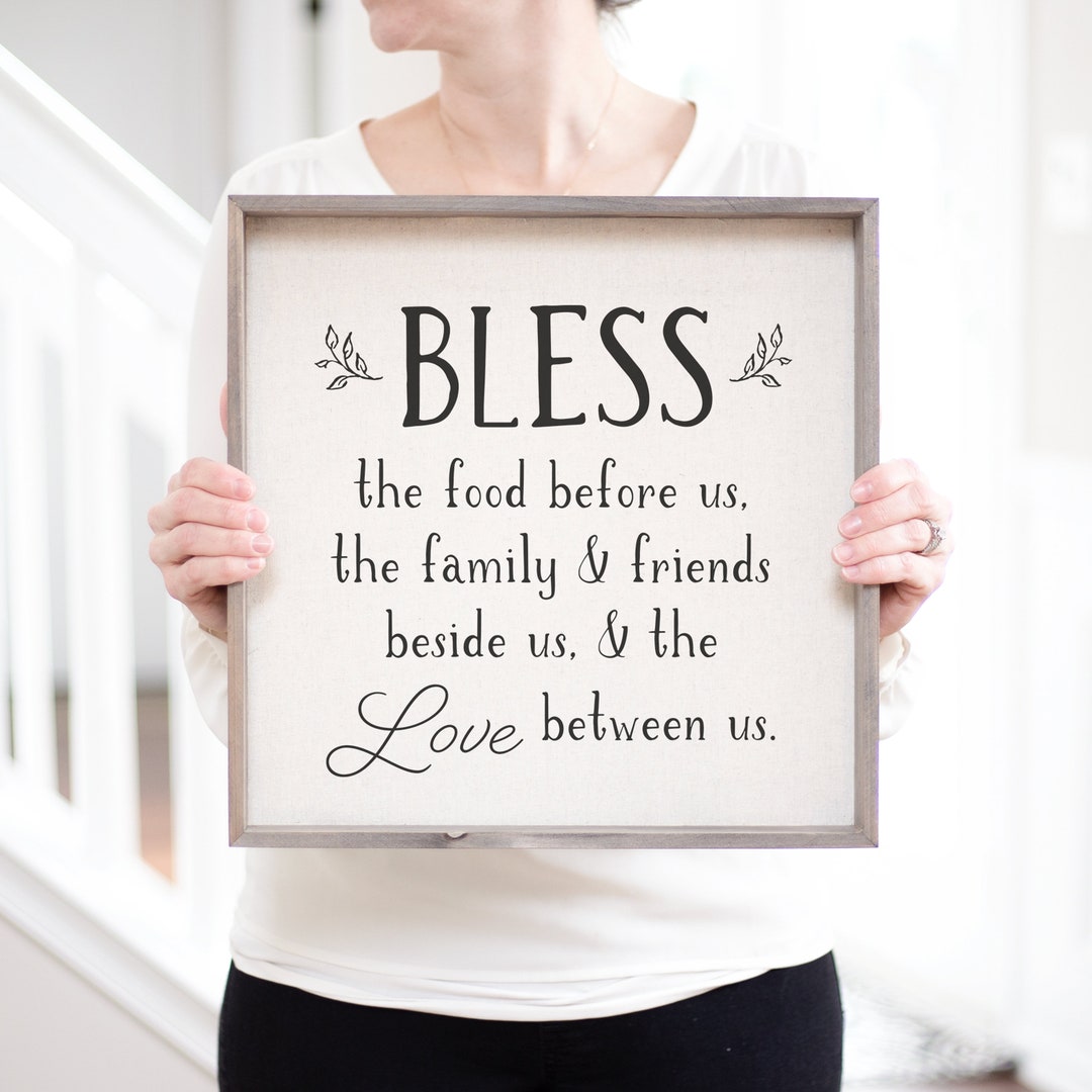 Bless the Food Before Us Sign | Kitchen Prayer Sign | Meal Prayer ...