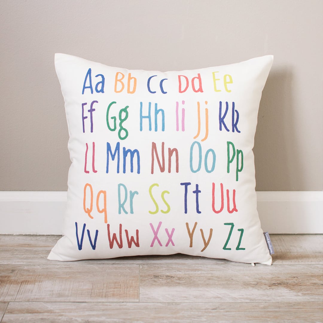 Colorful Alphabet Pillow | Personalized Baby Pillow | Baby Nursery ...