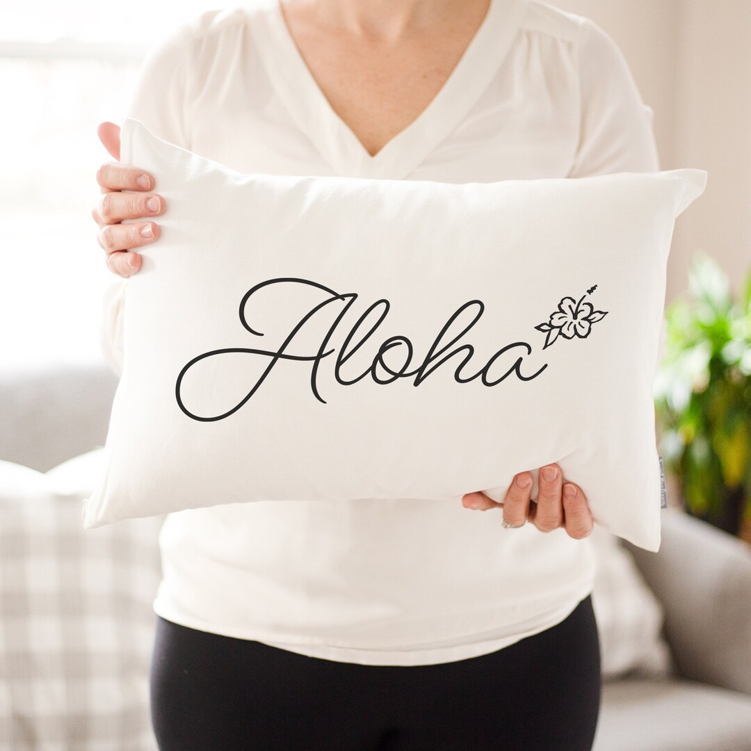 Aloha BOHO Beach Pillow Decor | Hawaiian Themed Beach House Decor ...