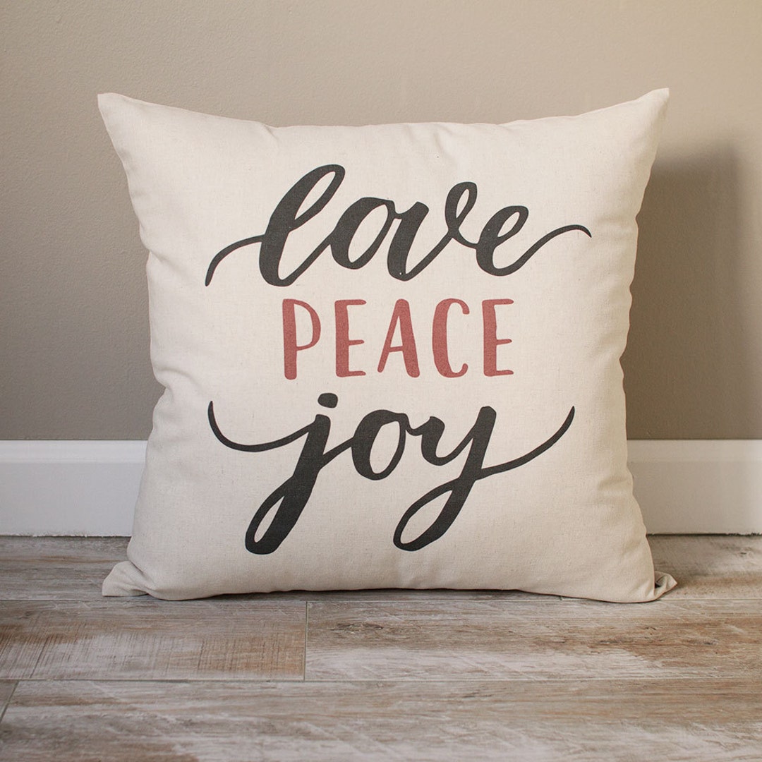 Love Peace Joy Pillow | Christmas Pillow | Holiday Pillow | Christmas ...