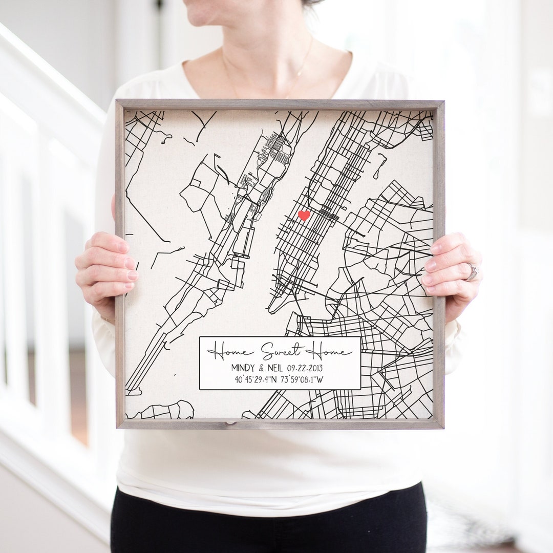 Custom House Map Wood Sign: Personalized First Home Gift - Etsy UK