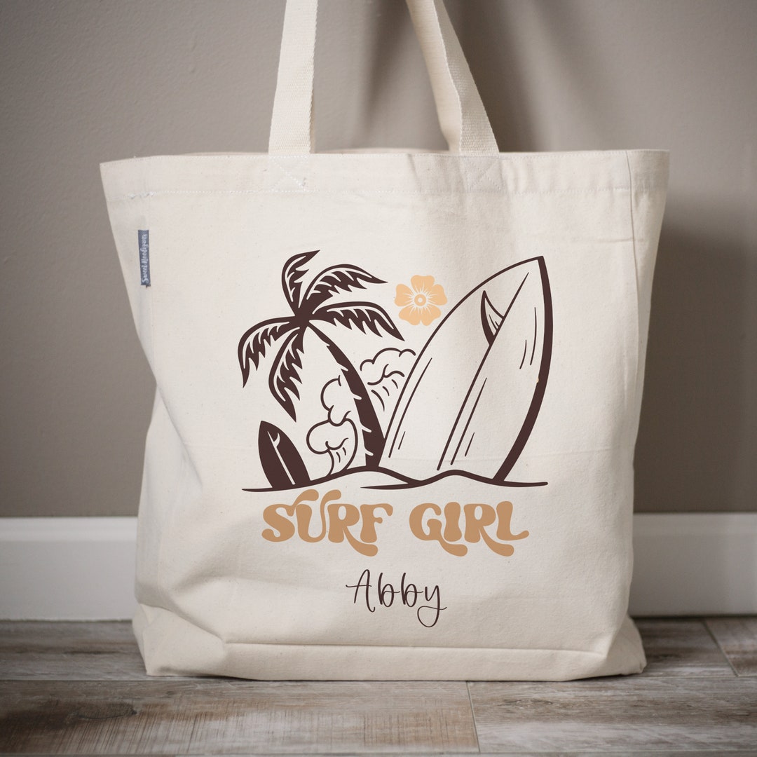 Custom Surf Girl Beach Bag | Girls Weekend Bag | Spring Break ...