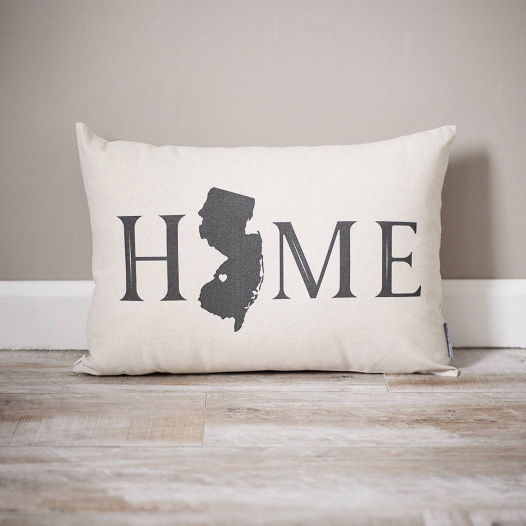 State Home Pillow | Rustic Linen Blend Decor | Housewarming Gift - Etsy
