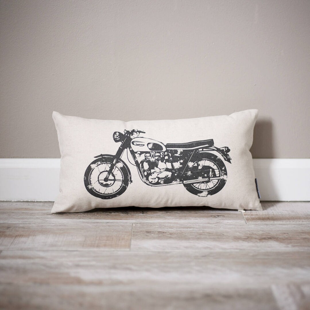 Vintage Motorcycle Pillow | Personalized Pillow | Home Decor ...