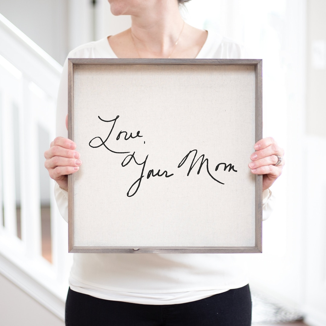 Handwritten Note Sign: Custom Family Keepsake on Linen - Etsy