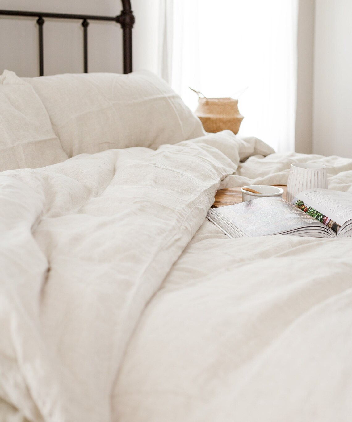 Linen Bedding Duvet in Natural Color Natural King Queen Soft - Etsy