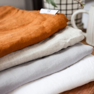 Linen Bedding Sheets Set in Rust Color | Natural King Queen Soft Linen ...