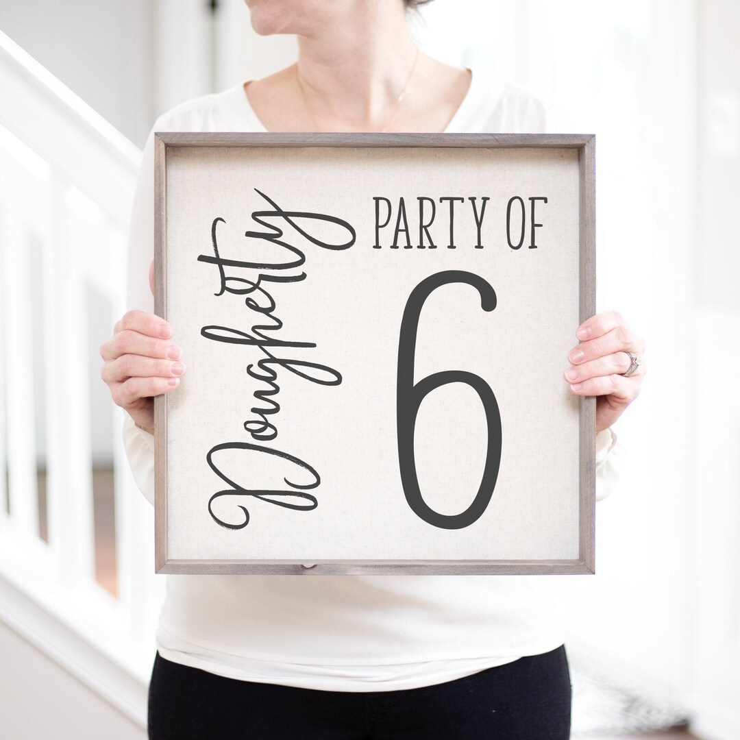 Party of Family Sign | Party of 6 Sign | Gallery Wall Decor | Pregnancy ...