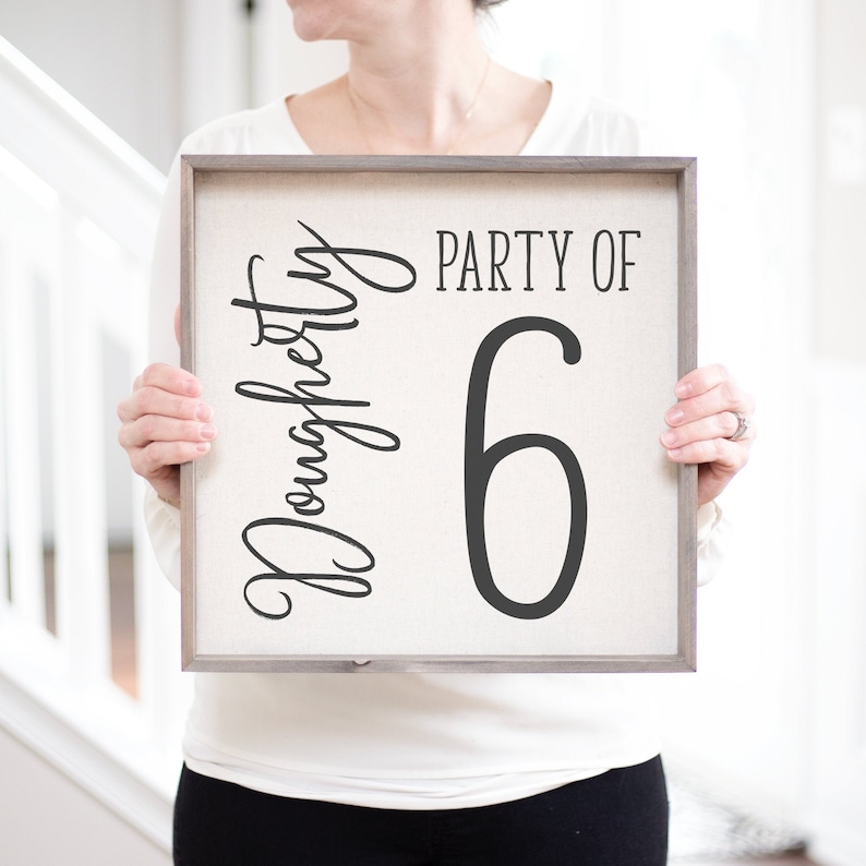 Personalized Family Number Sign | Linen Anniversary Gift - Etsy