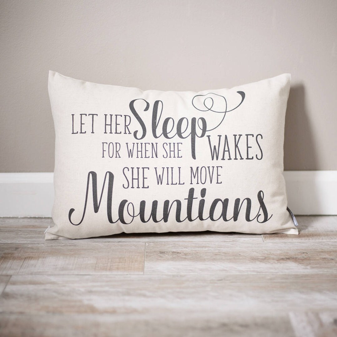 Let Her Sleep for When She Wakes | Personalized Pillow | Baby Shower ...